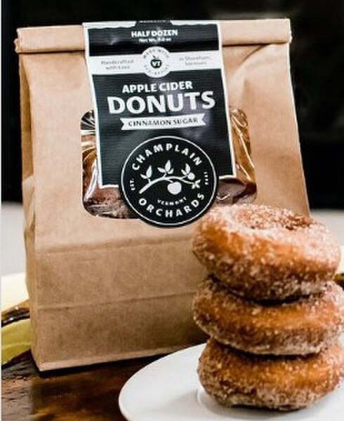 Champlain Orchards / Cider Donuts, Cinnamon + Sugar / Half-dozen retail ...